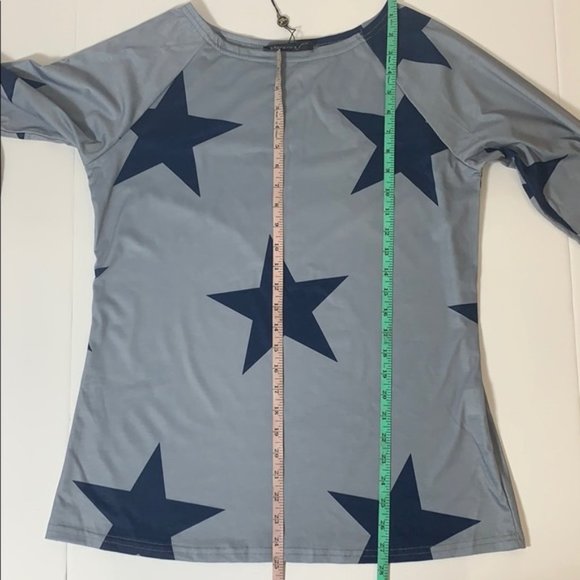 Style Dome | Tops | Nwt Off Shoulder Slouchy Loose Fit Star Print Top ...